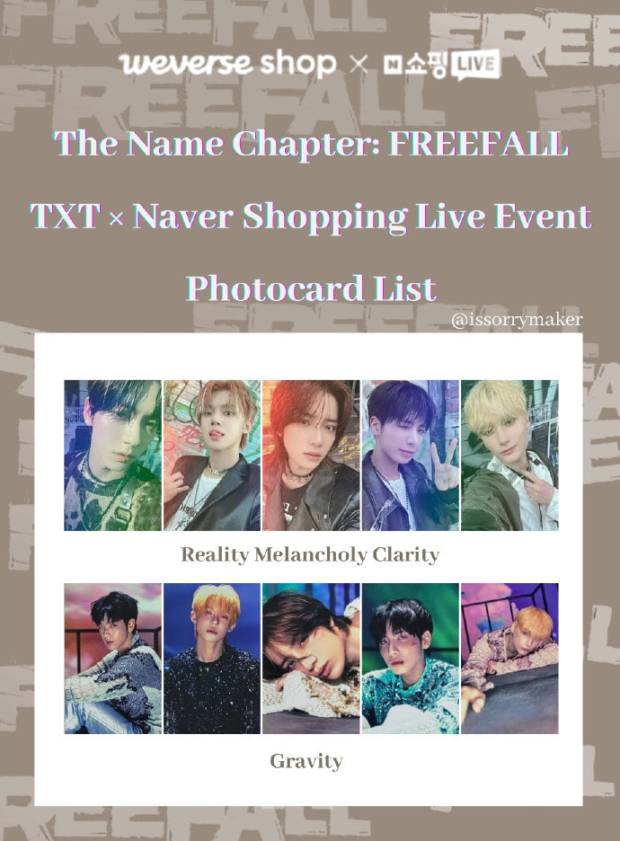 TXT FREEFALL Album POB & Lucky Draw Event Photo Cards [Official] – TXT ...